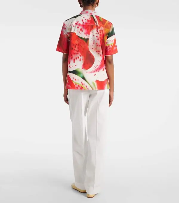 Tory Burch Printed Cotton-blend Twill Shirt