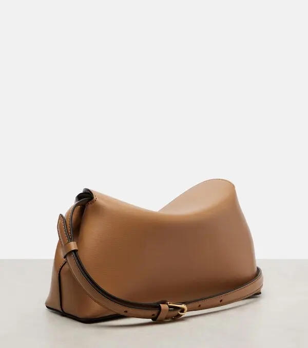 TOTEME T-lock Small Leather Clutch - Brown