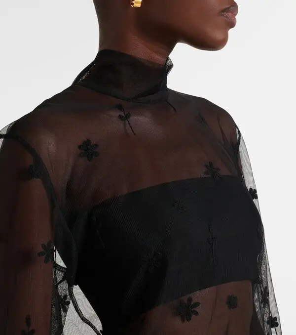 TOTEME Embroidered Tulle Blouse