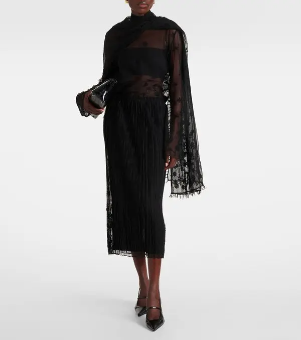 TOTEME Embroidered Tulle Blouse