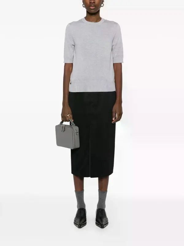 Thom Browne 4-bar Pointelle T-shirt - Grey