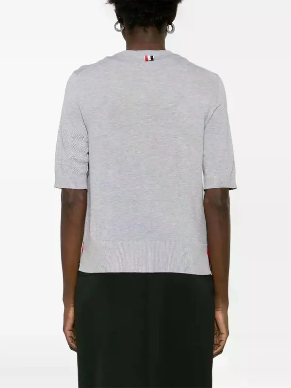Thom Browne 4-bar Pointelle T-shirt - Grey