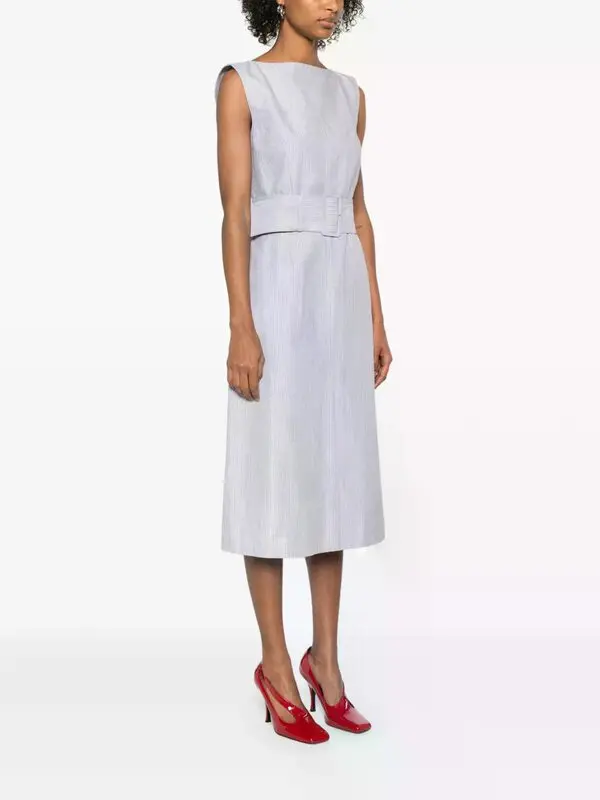 Thom Browne Striped Midi Dress - Grey
