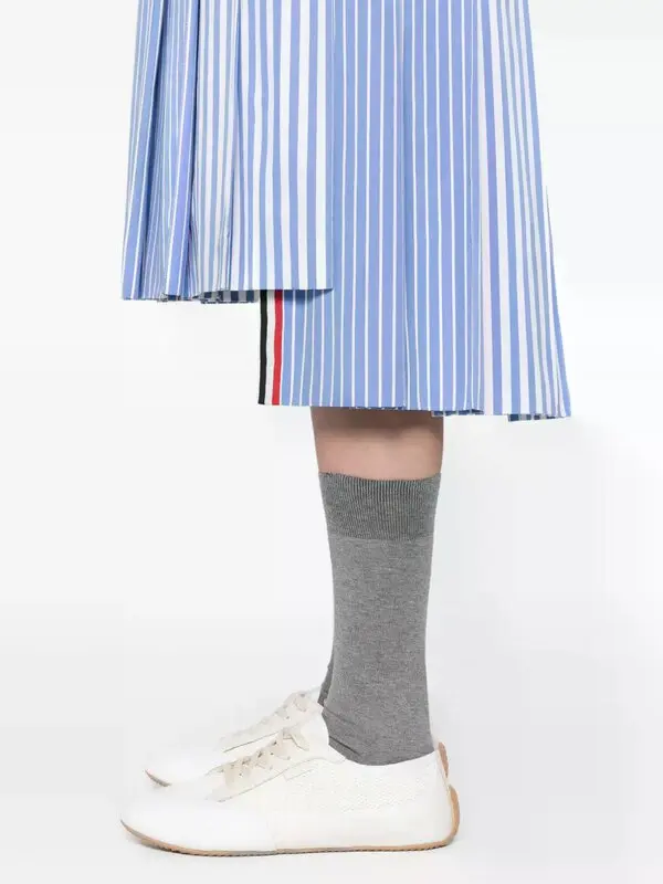 Thom Browne Pleated Striped Midi Skirt