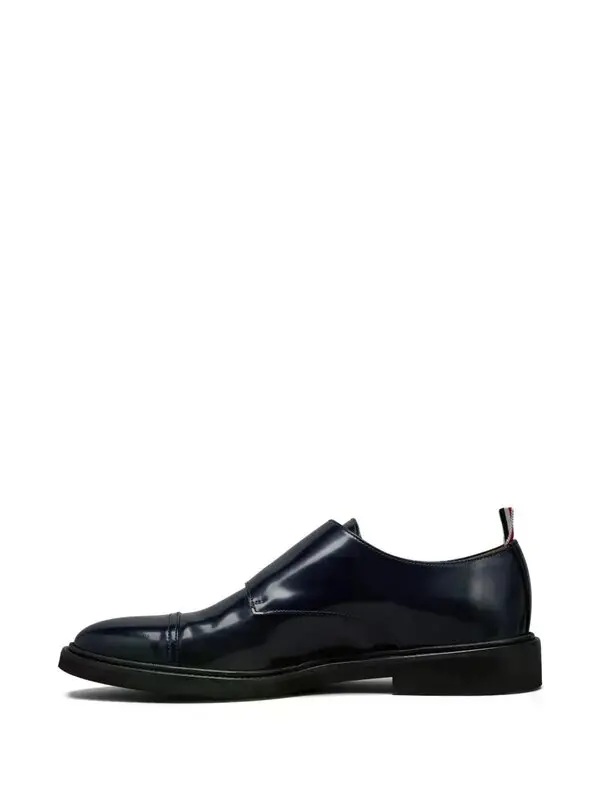 Thom Browne Soft Spazzolato Oxford Double Monk Strap Shoes - Blue