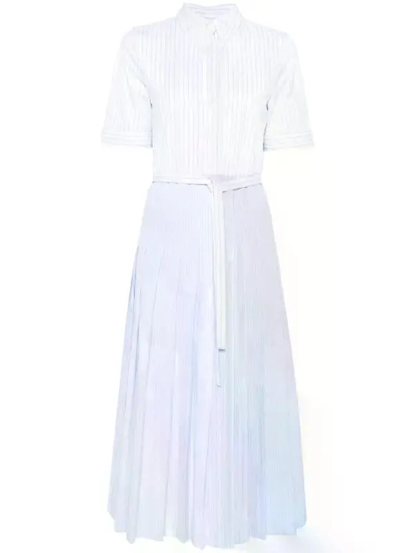 Thom Browne Striped Midi Shirt Dress