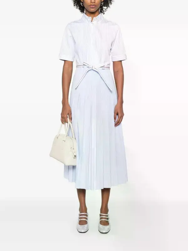 Thom Browne Striped Midi Shirt Dress