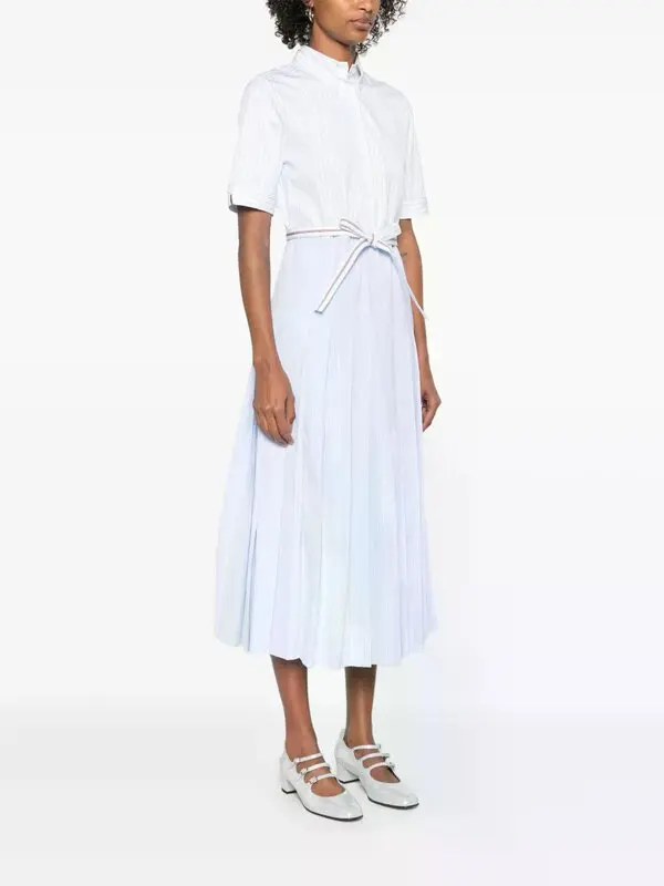 Thom Browne Striped Midi Shirt Dress