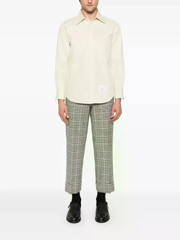 Thom Browne Rwb-stripe Denim Shirt - Neutrals