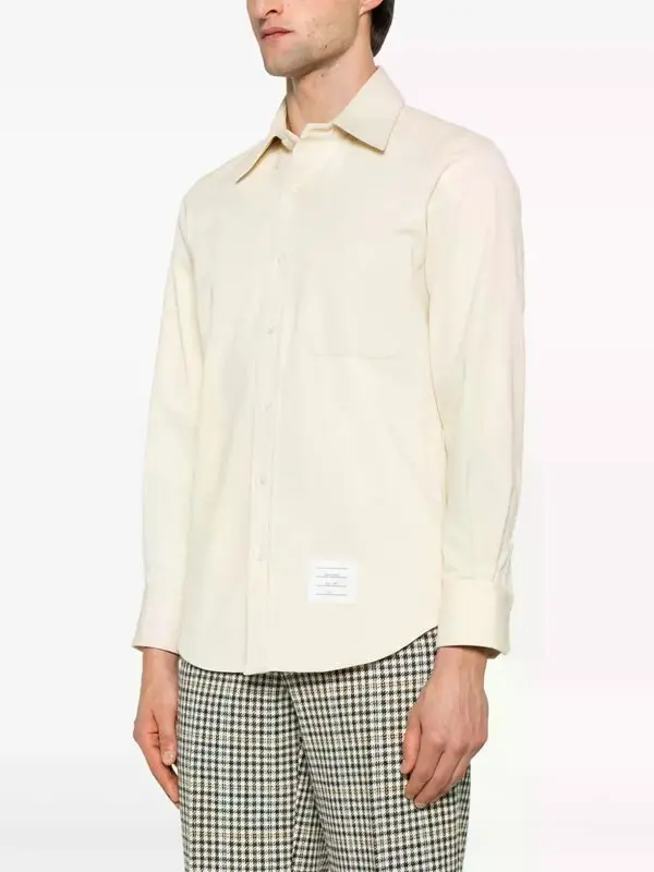 Thom Browne Rwb-stripe Denim Shirt - Neutrals