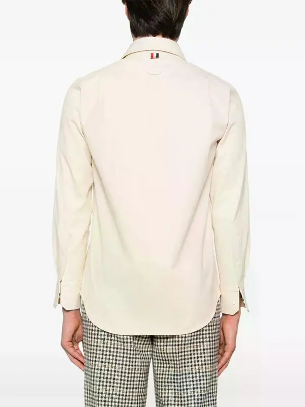 Thom Browne Rwb-stripe Denim Shirt - Neutrals