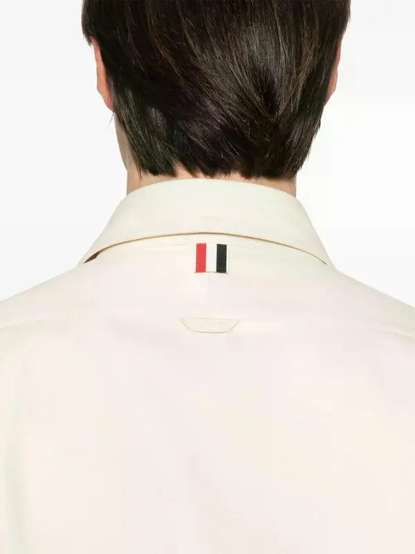 Thom Browne Rwb-stripe Denim Shirt - Neutrals