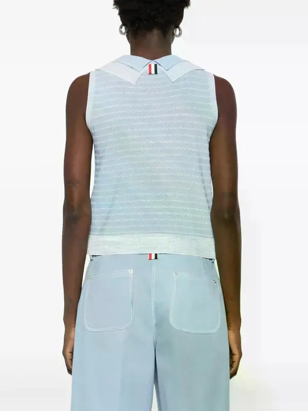 Thom Browne Striped Double-collar Vest