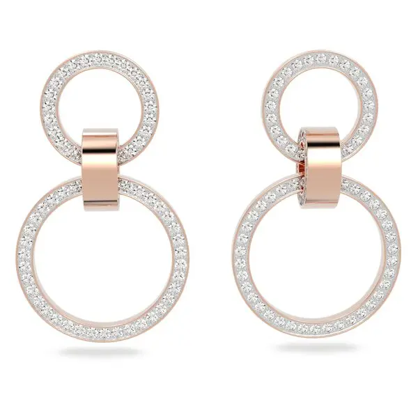 SWAROVSKI Hollow Hoop Chandelier Earrings - White
