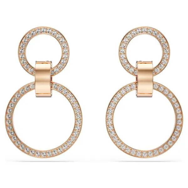 SWAROVSKI Hollow Hoop Chandelier Earrings - White