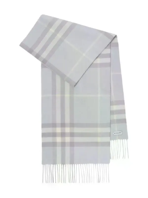 Burberry Checked Cashmere Scarf - Green