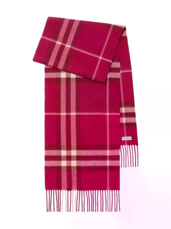 Burberry Checked Cashmere Scarf - Pink