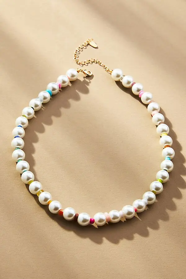 Anthropologie Mixed Bead And Necklace - Pearl