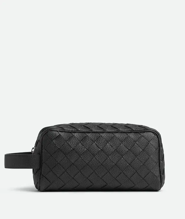 BOTTEGA  VENETA Intrecciato Travel Pouch - Black