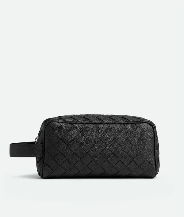 BOTTEGA  VENETA Intrecciato Travel Pouch - Black