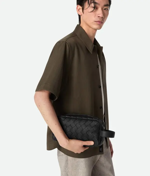 Bottega Veneta Intrecciato Travel Pouch - Black