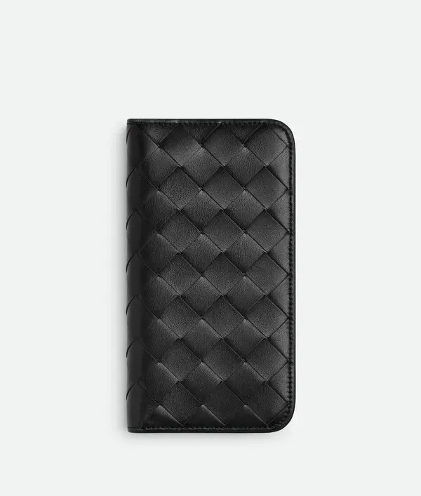 BOTTEGA  VENETA Intrecciato Iphone 16 Pro Foglio Case - Black