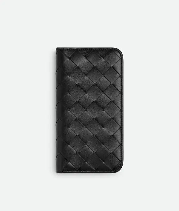 Bottega Veneta Intrecciato Iphone 16 Pro Foglio Case - Black