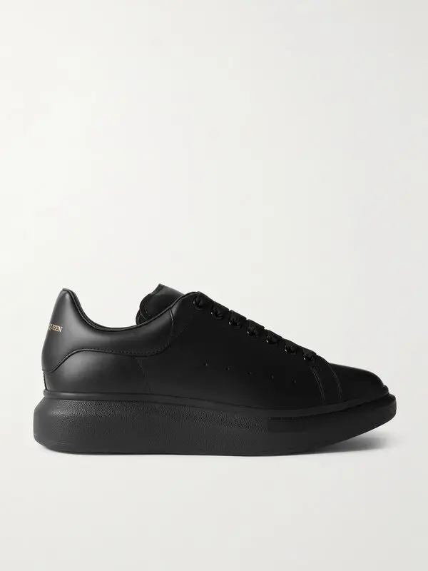 Alexander McQueen Exaggerated-sole Leather Sneakers - Black