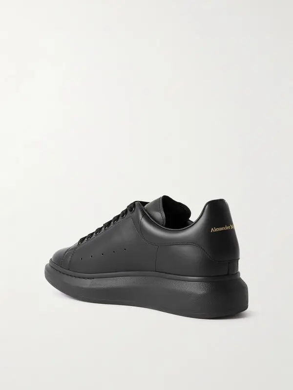 Alexander McQueen Exaggerated-sole Leather Sneakers - Black