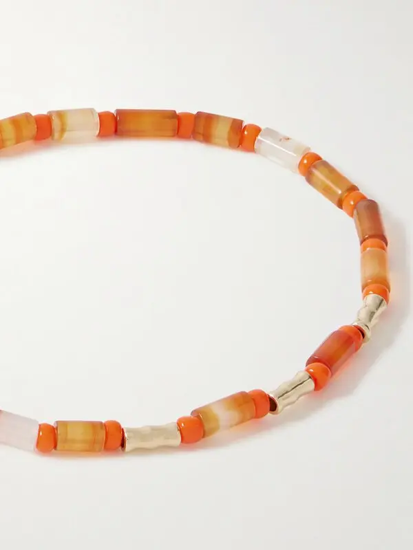 Luis Morais 14-karat Gold Agate Bracelet