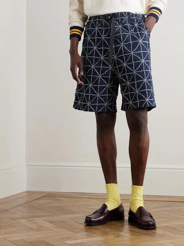 Kapital Dojo Easy Wide-leg Denim Shorts