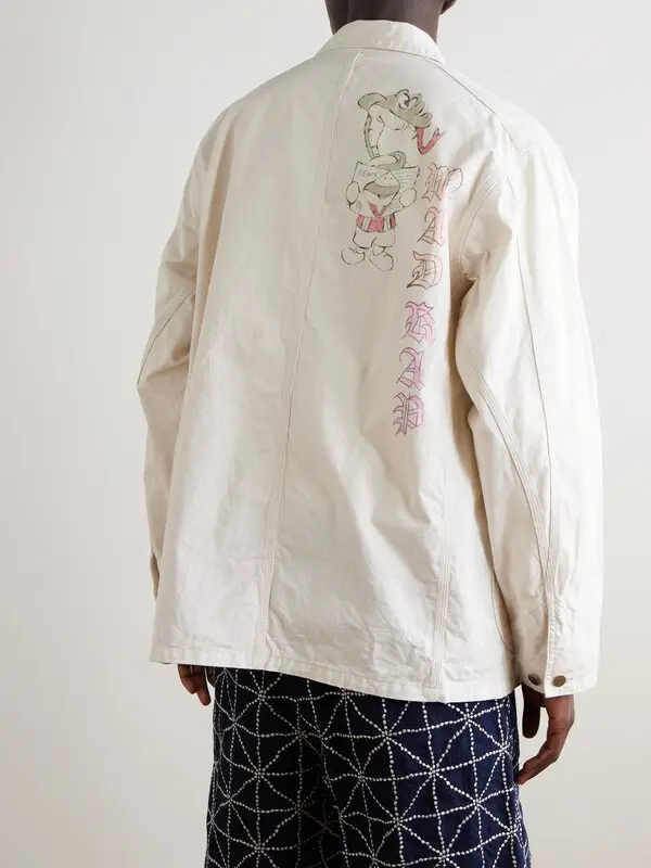 Kapital Rough-face Printed Cotton-twill Overshirt - Neutrals