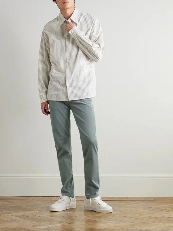 FRAME L'homme' Slim-fit Stretch Lyocell-blend Trousers - Gray
