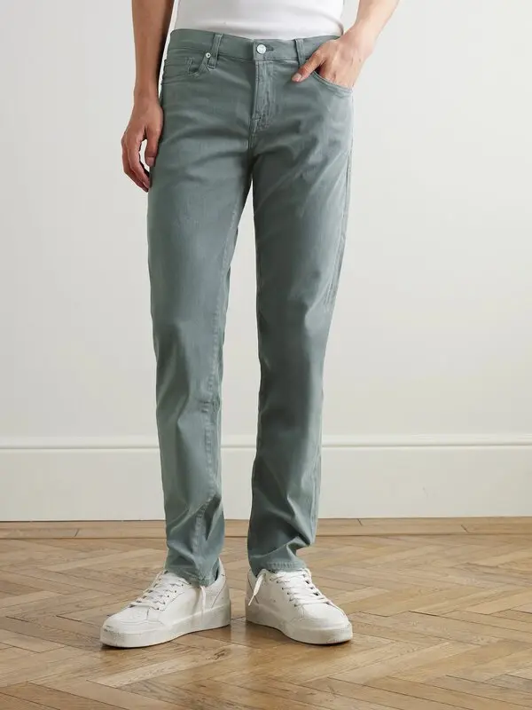 FRAME L'homme' Slim-fit Stretch Lyocell-blend Trousers - Gray