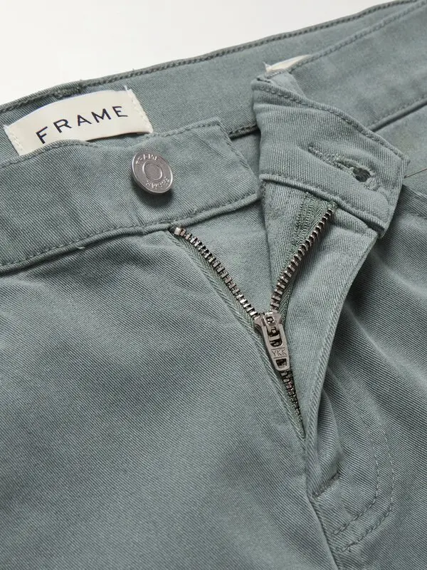 FRAME L'homme' Slim-fit Stretch Lyocell-blend Trousers - Gray