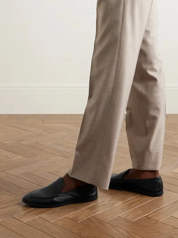 George Cleverley Cornwall Full-grain Deerskin Loafers - Black