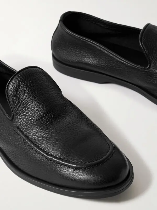 George Cleverley Cornwall Full-grain Deerskin Loafers - Black