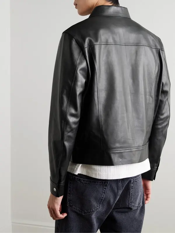FRAME Leather Trucker Jacket