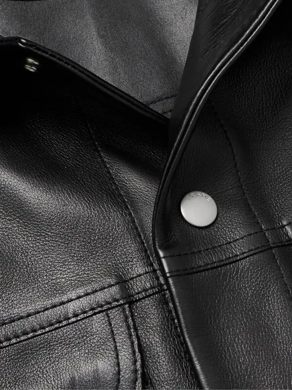FRAME Leather Trucker Jacket