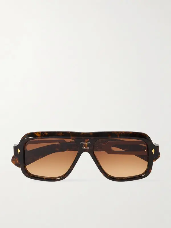 JACQUES MARIE MAGE Glenn Gould Fugue Aviator Sunglasses - Tortoiseshell