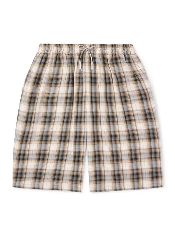 Acne Studios Straight-leg Checked Twill Drawstring Shorts