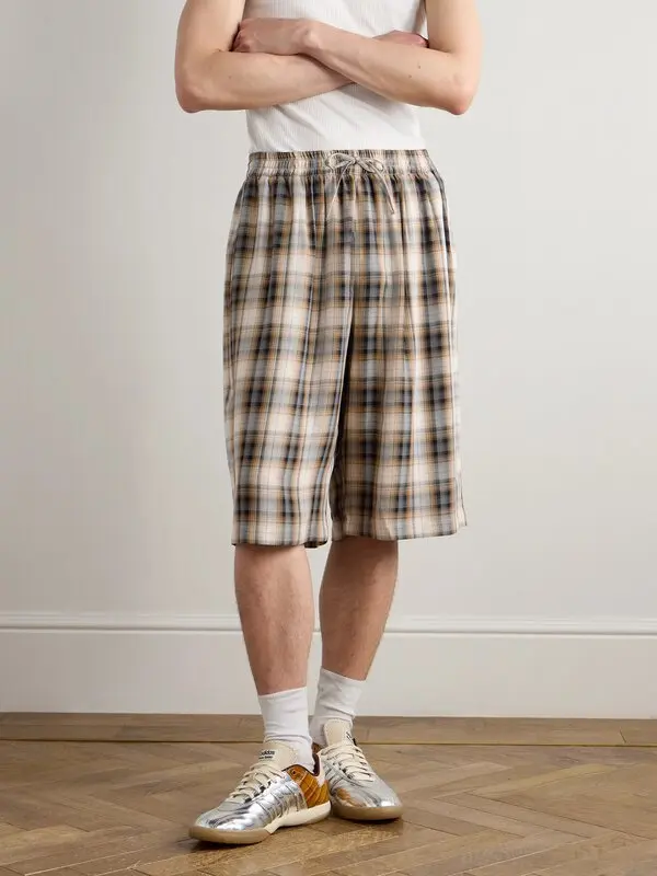 Acne Studios Straight-leg Checked Twill Drawstring Shorts