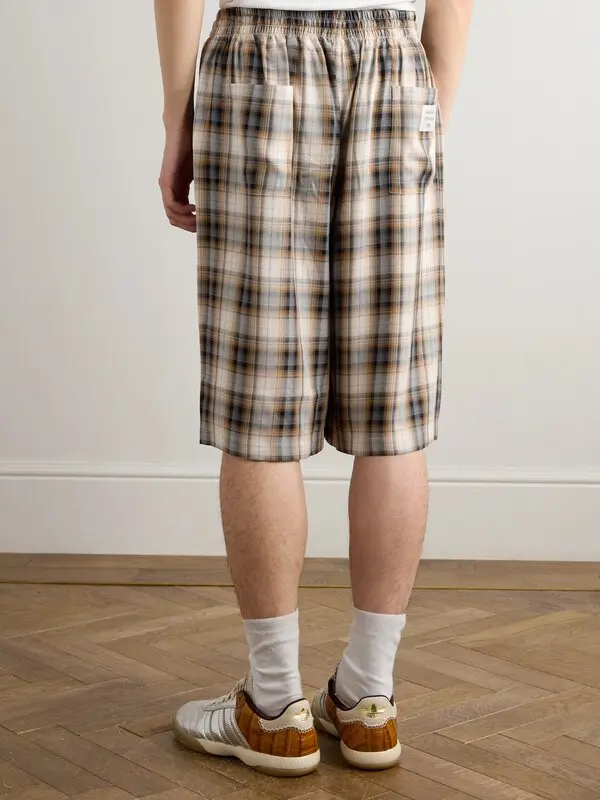 Acne Studios Straight-leg Checked Twill Drawstring Shorts
