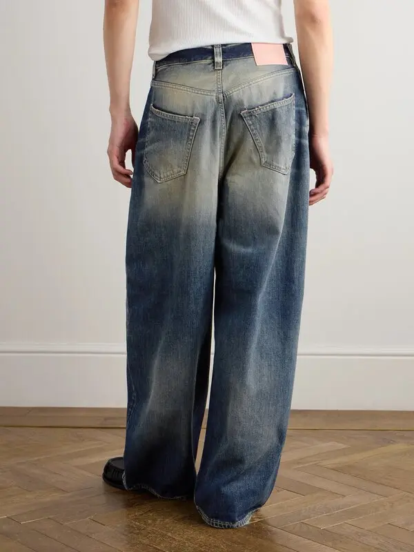 Acne Studios Wide-leg Distressed Jeans - Blue