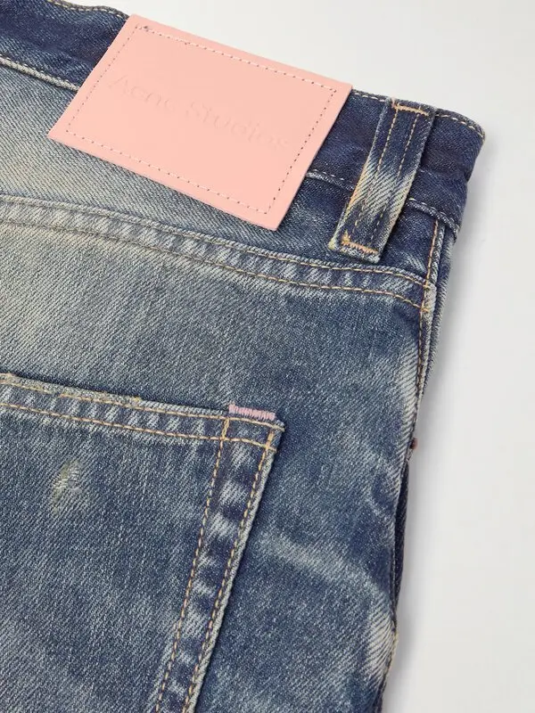 Acne Studios Wide-leg Distressed Jeans - Blue