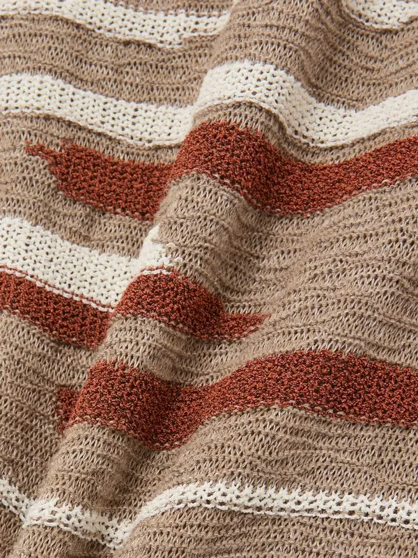 Bottega Veneta Striped Jacquard-knit Linen And Cotton-blend Sweater - Gray