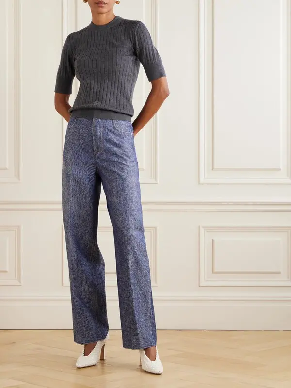 Bottega Veneta Ribbed Wool T-shirt - Gray