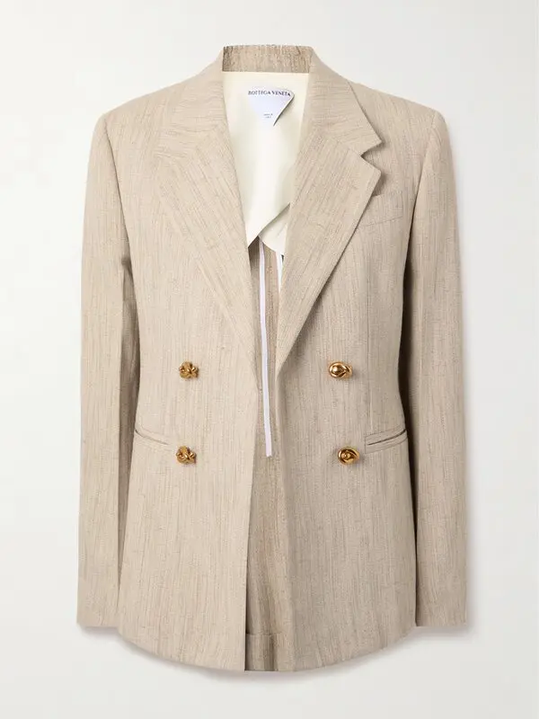 Bottega Veneta Embellished Canvas Jacket - Gray