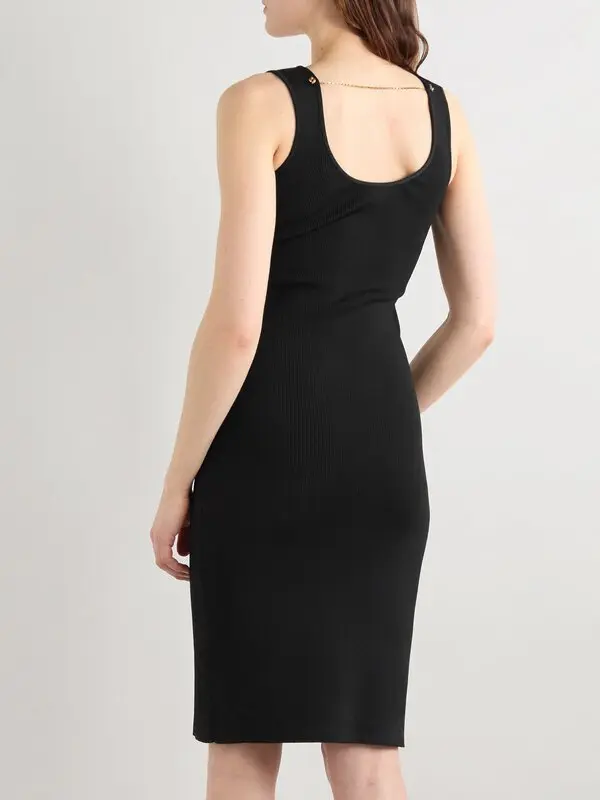 Bottega Veneta Chain-embellished Ribbed-knit Dress