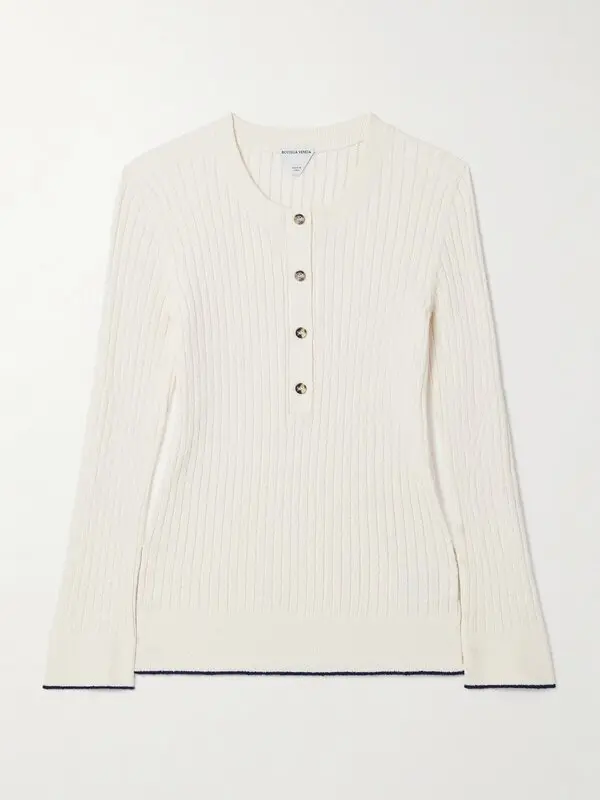 Bottega Veneta Ribbed Cotton-blend Bouclé Top